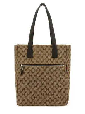 Gucci Gg Medium Fabric Shopping Bag - Brown
