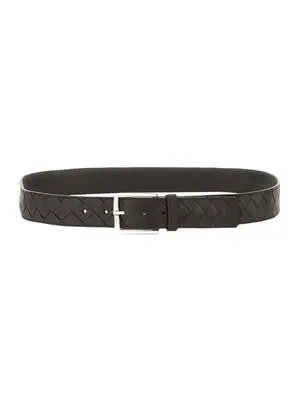 Bottega Veneta Intrecciato Leather Belt - Brown
