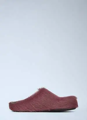 Marni Fussbett Sabot Mules In Calfhair - Multicolor