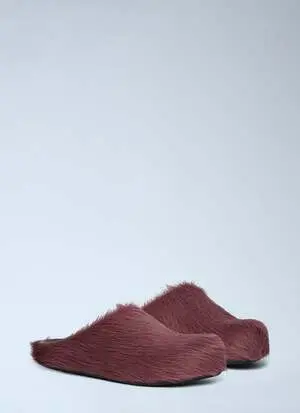 Marni Fussbett Sabot Mules In Calfhair - Multicolor