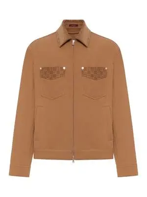 Gucci Heavy Cotton Canvas Jacket With Gg Fabric Inserts