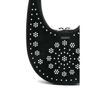 Coperni Suede Floral Motif Mini Bag - Black