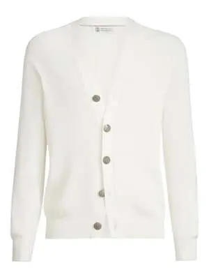 Brunello Cucinelli Ribbed Knit V-neck Cardigan