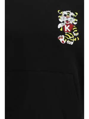 Kenzo Wild Tiger Embroidered Cotton Hoodie - Black