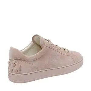 TOD'S Suede Leather Lace-up Sneakers - Cream