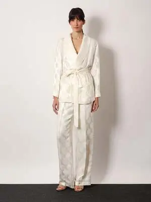 Fendi Jacquard Silk Blazer With Floral Motif - Multicolor