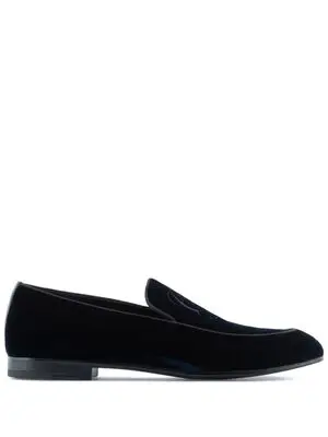Giorgio Armani Velvet Loafers With Embossed Logo - Multicolor
