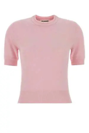 JIL SANDER Ribbed Wool Pullover Sweater - Pink