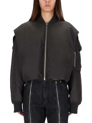 JEAN PAUL GAULTIER Hooded Bomber Jacket - Gray