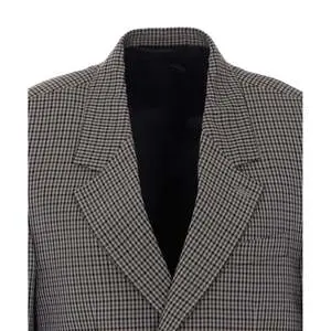 Balenciaga Wrap Tailored Jacket With Check Print - Multicolor