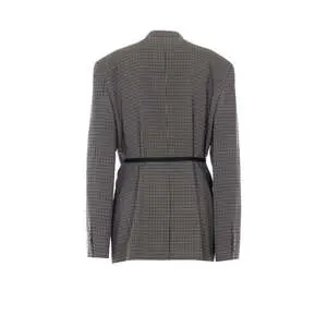 Balenciaga Wrap Tailored Jacket With Check Print - Multicolor