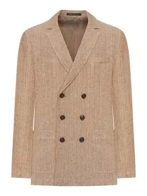 Giorgio Armani Double-breasted Linen Blazer