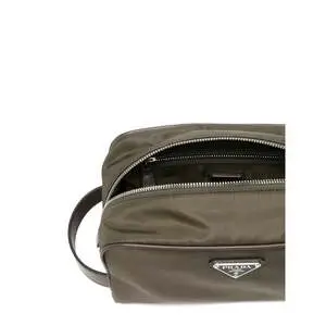 Prada Enamel Triangle Logo Wash Bag