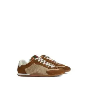Gucci Low-top Gg Pattern Suede Sneakers