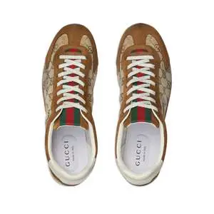 Gucci Low-top Gg Pattern Suede Sneakers