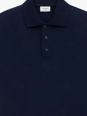 Saint Laurent Recycled Material Polo Shirt With Cassandre Embroidery - Multicolor