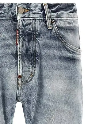 Dsquared2 Teddy Jeans In Stonewashed Denim - Blue