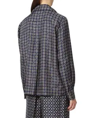 Max Mara Semi-fitted Printed Silk Twill Shirt