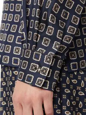 Max Mara Semi-fitted Printed Silk Twill Shirt