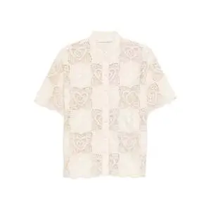 Zimmermann Crochet Heart Short Sleeve Blouse
