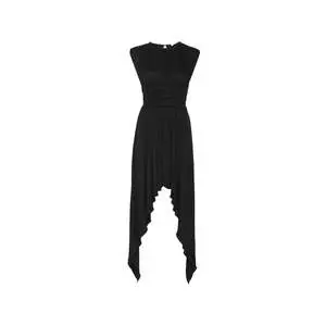 Alaïa Shirred Detail Keyhole Dress - Black