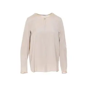 Max Mara MAX MARA Silk Blend Long-Sleeve Shirt Cream
