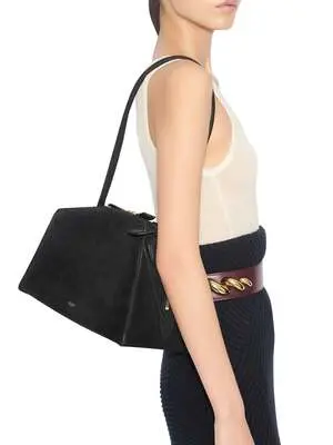 Alaïa Le Bouledogue Nubuck Shoulder Bag - Black