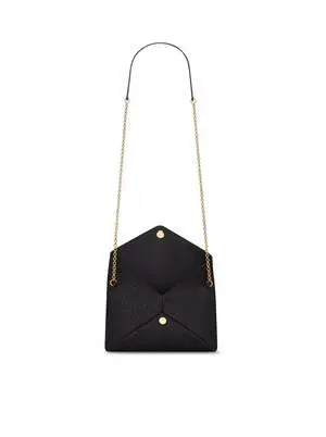 Saint Laurent Cassandre Logo Leather Shoulder Bag - Black