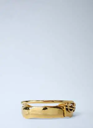 Saint Laurent Textured Metal Bangle - Gold