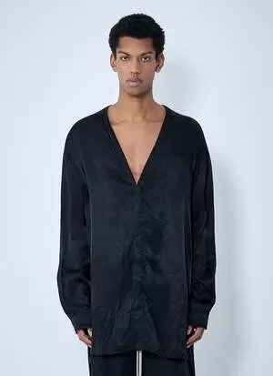 Rick Owens Oversized V-neck Shirt - Black