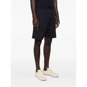 BOSS Navy Cotton Track Shorts With Logo Detail