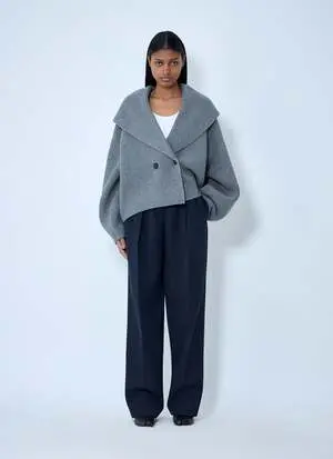 JIL SANDER High-waisted Pleated Wide-leg Wool Trousers