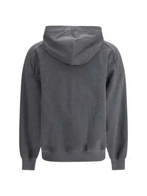 Brunello Cucinelli Cotton Hoodie With Double-slider Zip - Gray