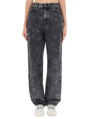 GOLDEN GOOSE Jeans With Floral Pattern - Black
