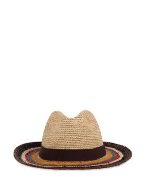 Paul Smith Straw Fedora Hat - Multicolor