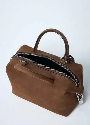 Max Mara Suede Small Holdall Shoulder Bag