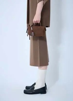 Max Mara Suede Small Holdall Shoulder Bag