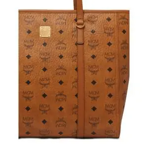 Mcm Visetos Monogram Canvas Tote Bag - Brown