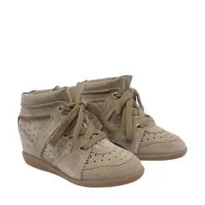 Isabel Marant Étoile Bobby Suede High-top Sneakers With Concealed Wedge - Cream