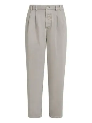 Brunello Cucinelli Garment-dyed Cotton Trousers - Multicolor