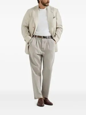 Brunello Cucinelli Garment-dyed Cotton Trousers - Multicolor