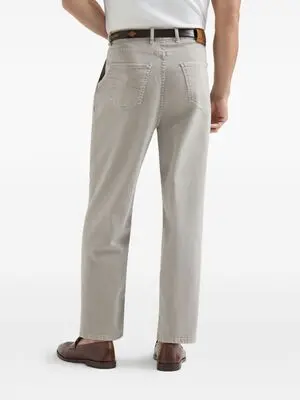 Brunello Cucinelli Garment-dyed Cotton Trousers - Multicolor