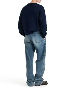 JW Anderson Twisted Denim Jeans With Off-center Closure - Multicolor
