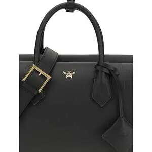 Mcm Calf Leather Tote Bag With Gold-tone Hardware