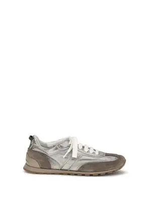 Brunello Cucinelli Paneled Suede And Leather Lace-up Sneakers - Multicolor