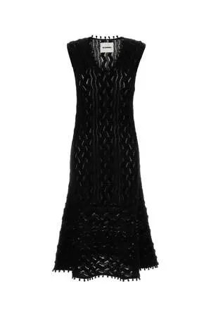 JIL SANDER Cotton Knit Dress - Black