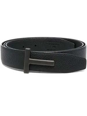 TOM FORD Leather Belt With T-shaped Buckle - Multicolor