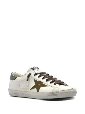 GOLDEN GOOSE Super-star Leather Sneakers With Star Motif - Multicolor