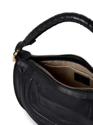 Chloé Mini Marcie Shoulder Bag In Soft Leather - Black