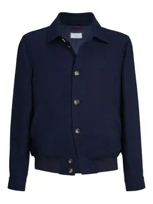 Brunello Cucinelli Linen And Silk Blend Blouson Jacket - Multicolor